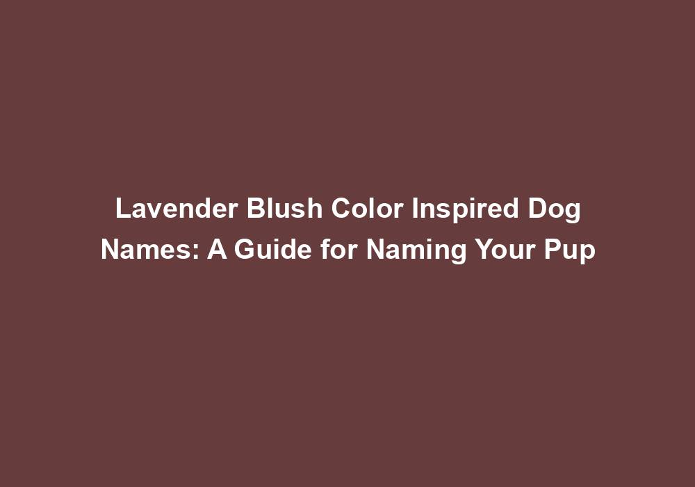 Lavender Blush Color Inspired Dog Names: A Guide for Naming Your Pup ...